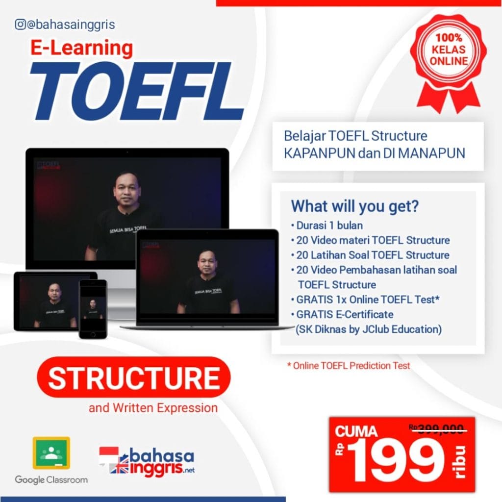 Tes TOEFL-ITP Online Gratis - Bersertifikat