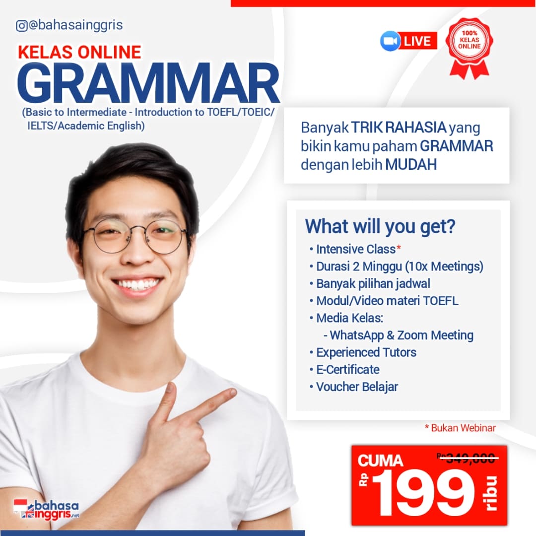 Kelas Grammar Online Bahasa Inggris